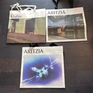 Aritzia | Bags | Airitzia Limited Edition Large White Grey Shopping Bag ...